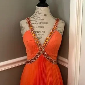 Alyce Paris | Dresses | New Alyce Designs Sz 4 Tangerine Jeweled ...